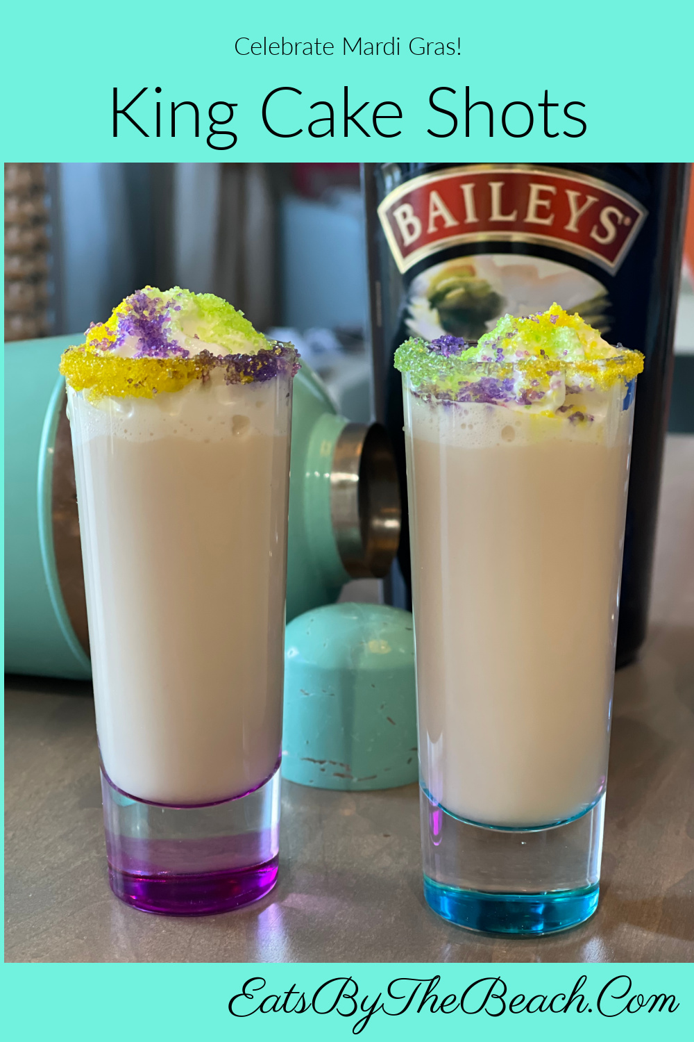 King Cake Shots - Eats by the Beach