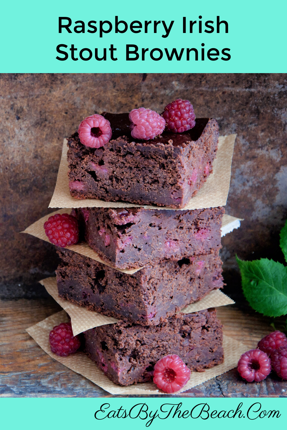 Raspberry Irish Stout Brownies - Eats by the Beach