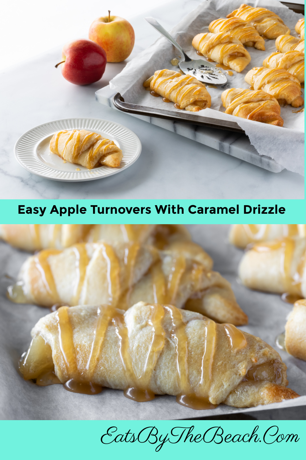 Easy Apple Turnover With Caramel Drizzle - Eats by the Beach