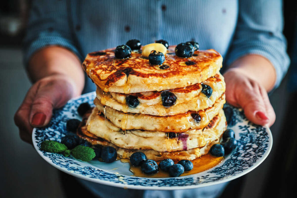 Lemon Blueberry Goat Cheese Pancakes You Will Love - Eats by the Beach